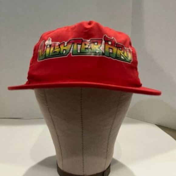 Accessories | Lighter Bro Red Print Snapback Hat Adjustable Adult Size ...
